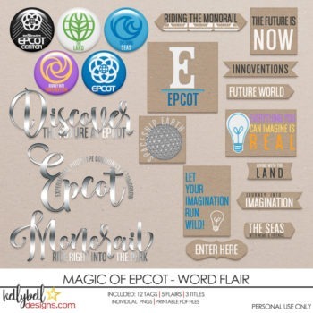 Magic Of Epcot Word Flair - Kellybell Designs