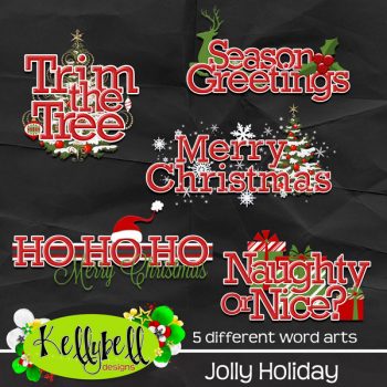 Jolly Holiday Word Art - Kellybell Designs