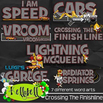 Crossing The Finish Line Word Art - Kellybell Designs
