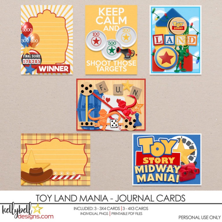 Toy Land Mania Journal Cards - Kellybell Designs