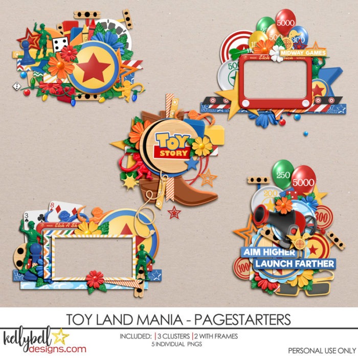 Toy Land Mania Page Starters - Kellybell Designs