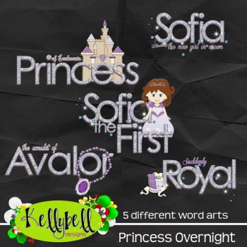 Princess Overnight Word Art - Kellybell Designs