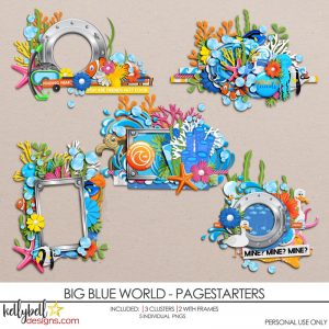 Big Blue World Page Starters – Kellybell Designs
