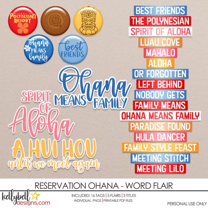 Reservation Ohana Word Flair - Kellybell Designs
