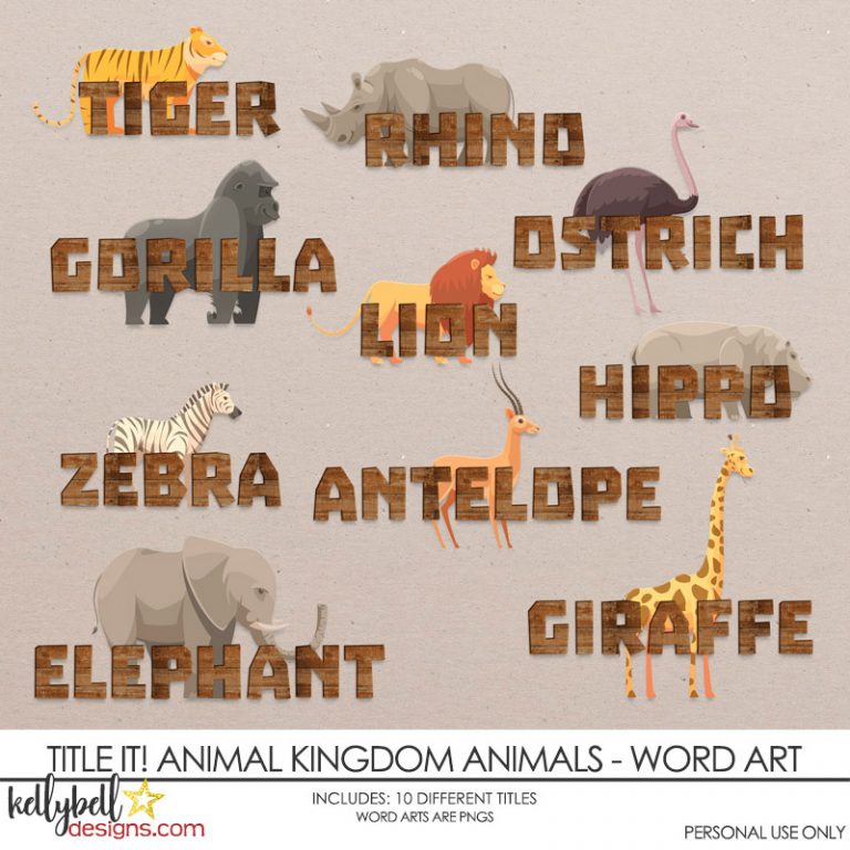 Title It Animal Kingdom Animals Word Art Kellybell Designs