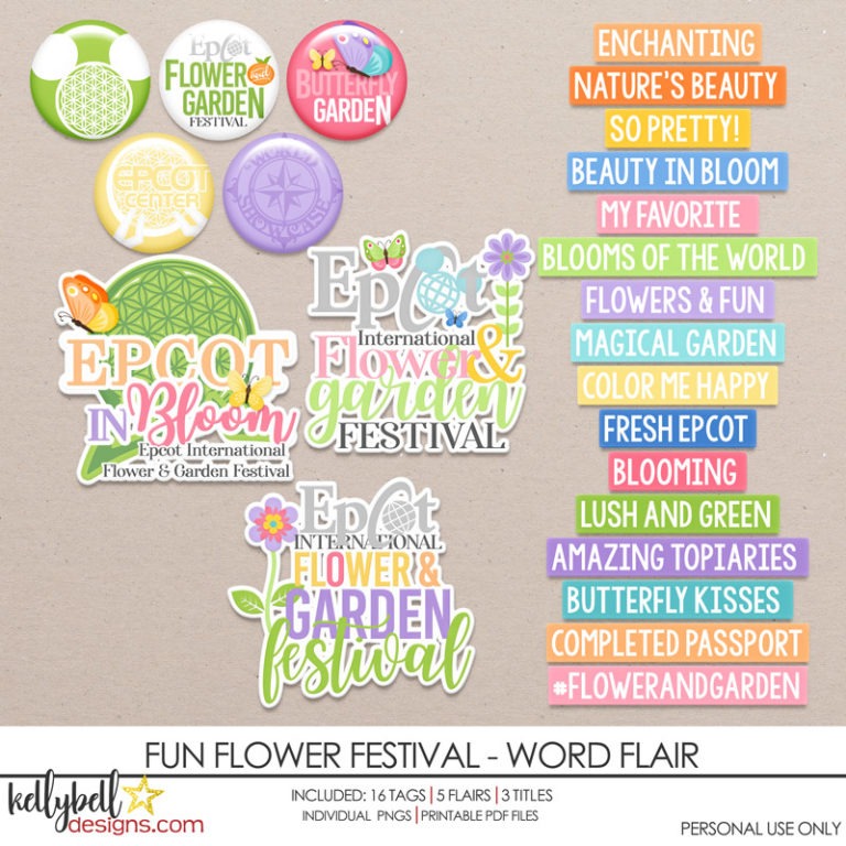 Fun Flower Festival Word Flair – Kellybell Designs