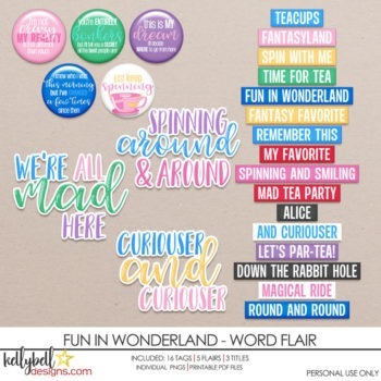 Fun In Wonderland Word Flair - Kellybell Designs