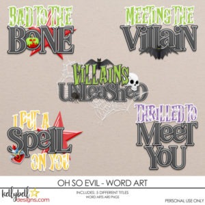 Oh So Evil Word Art – Kellybell Designs
