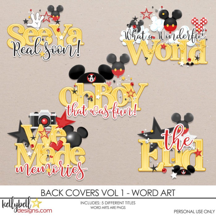 Back Covers Vol 1 Word Art – Kellybell Designs