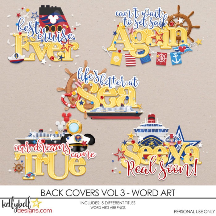 Back Covers Vol 3 Word Art - Kellybell Designs