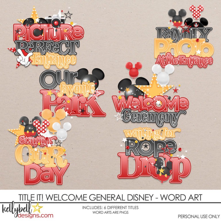 Title It! Welcome General Disney Word Art – Kellybell Designs
