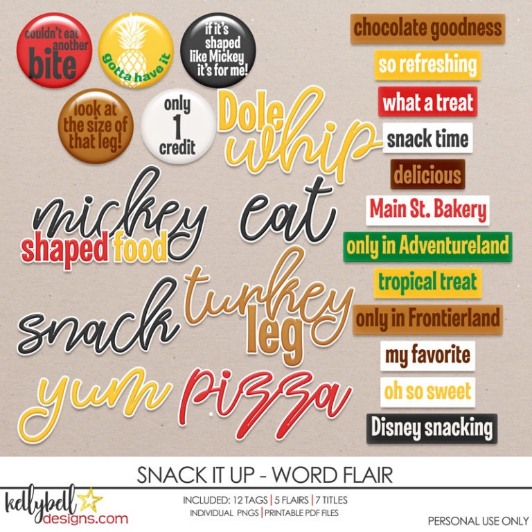 Snack It Up Word Flair - Kellybell Designs