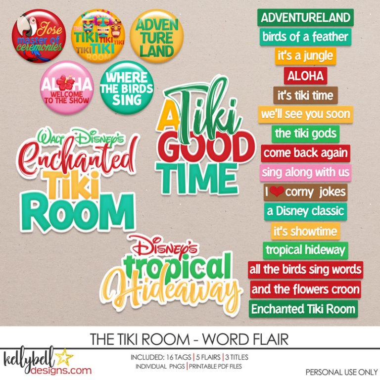 The Tiki Room Word Flair – Kellybell Designs