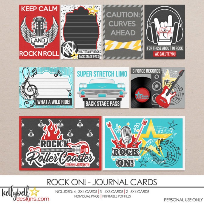 Rock On! Journal Cards – Kellybell Designs