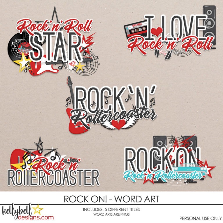 Rock On! Word Art - Kellybell Designs