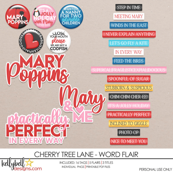 Cherry Tree Lane Word Flair - Kellybell Designs