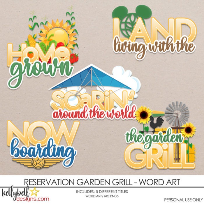Reservation Garden Grill Word Art - Kellybell Designs