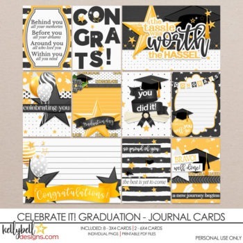 Celebrate It! Graduation Journal Cards - Kellybell Designs