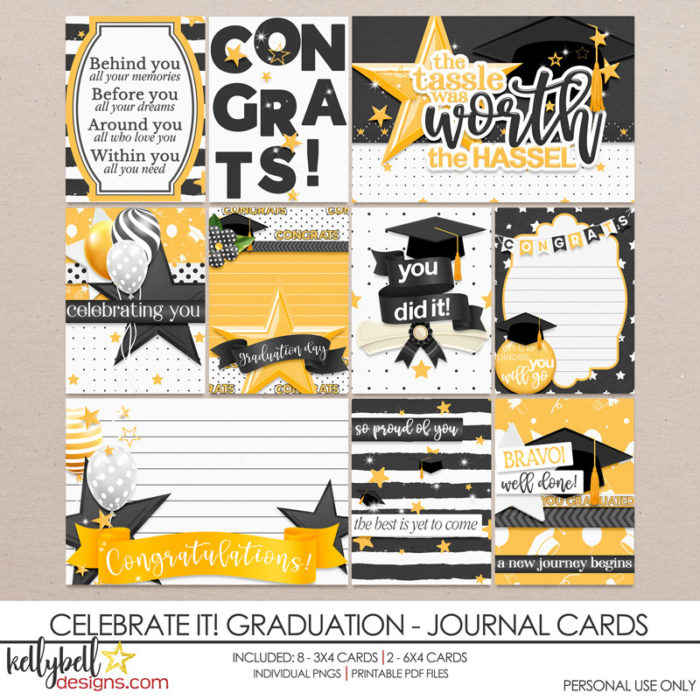 Celebrate It! Graduation Journal Cards - Kellybell Designs