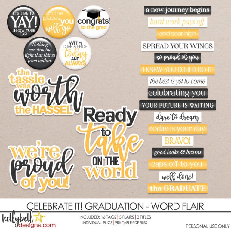 Celebrate It! Graduation Word Flair – Kellybell Designs