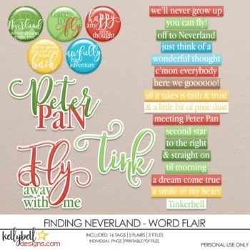 Finding Neverland Word Flair – Kellybell Designs
