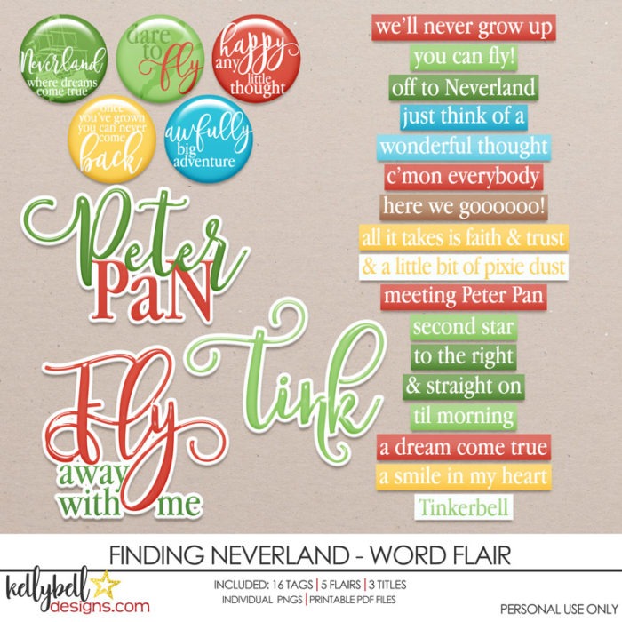 Finding Neverland Word Flair - Kellybell Designs