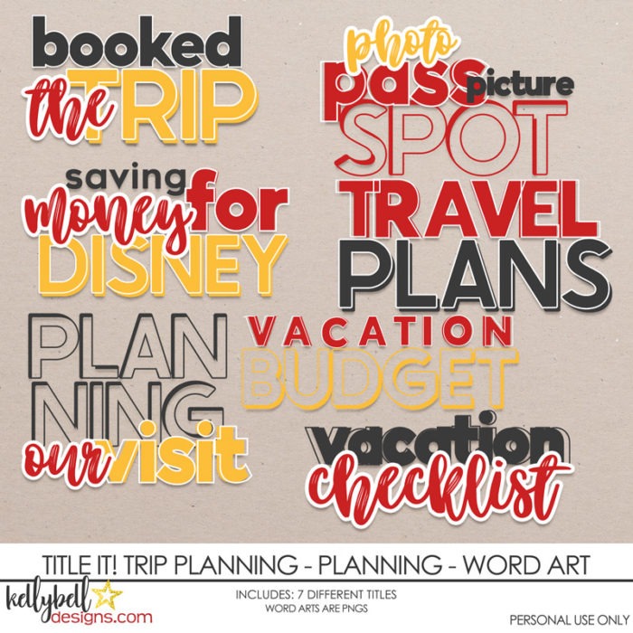 Title It! Trip Planning-Planning Word Art - Kellybell Designs