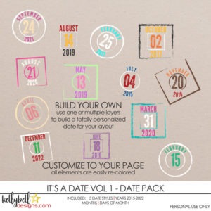It’s A Date Vol 1 Date Pack - Kellybell Designs