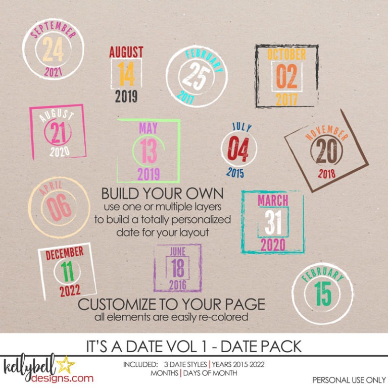 It’s A Date Vol 1 Date Pack - Kellybell Designs