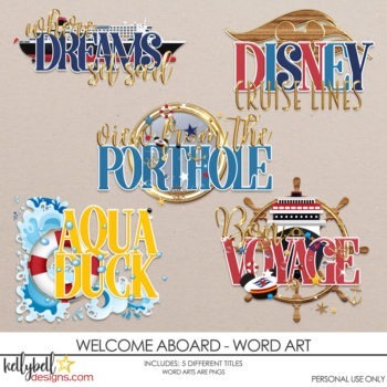 Welcome Aboard Word Art – Kellybell Designs