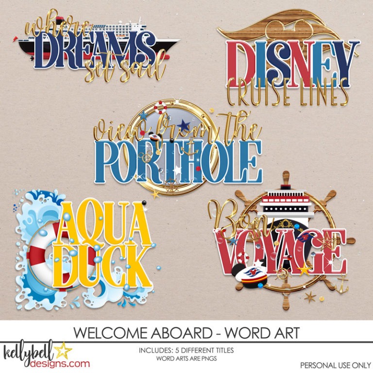 Welcome Aboard Word Art - Kellybell Designs