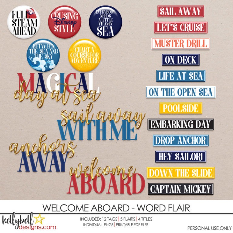 Welcome Aboard Word Flair - Kellybell Designs