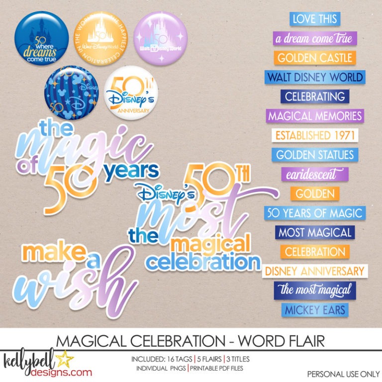 Magical Celebration Word Flair - Kellybell Designs