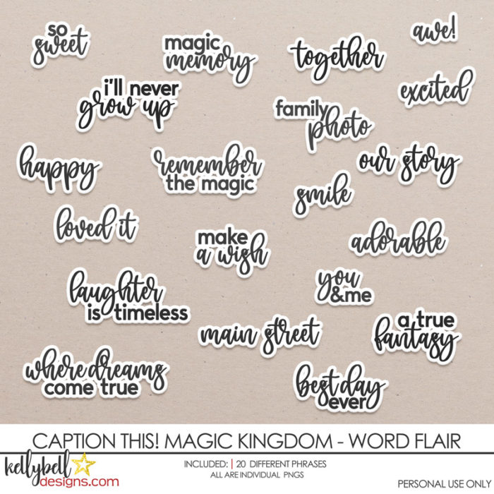 Caption This! Magic Kingdom Word Flair – Kellybell Designs