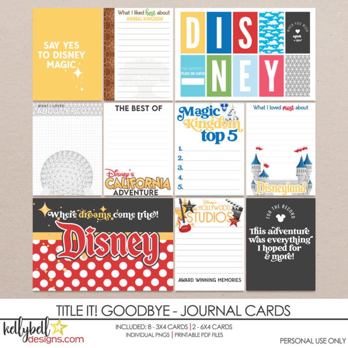 Title It! Goodbye Journal Cards - Kellybell Designs