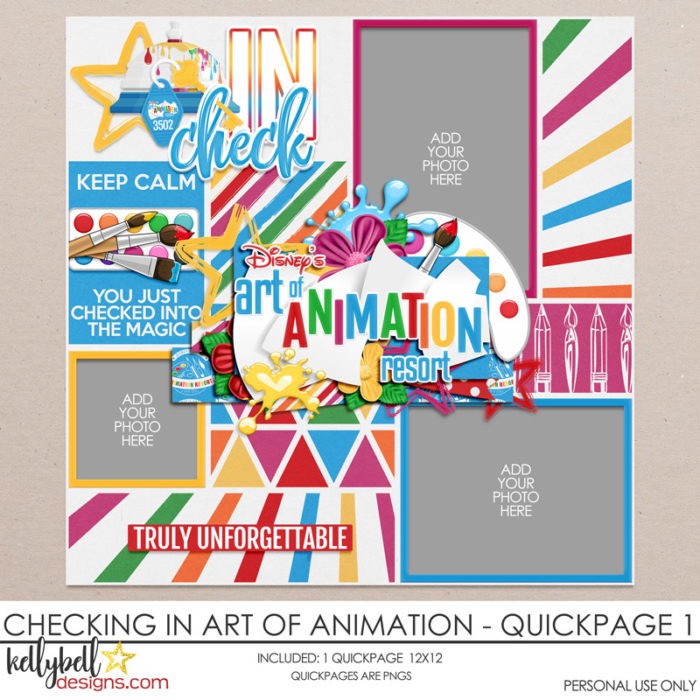 Checking In Art of Animation Quickpage 1 – Kellybell Designs