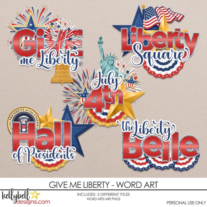 Give Me Liberty Word Art - Kellybell Designs