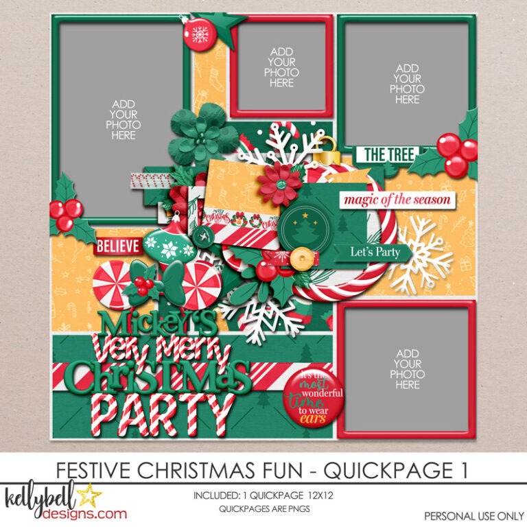 Festive Christmas Fun Quickpage 1 - Kellybell Designs