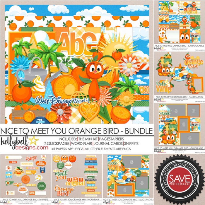 Nice to Meet You Orange Bird - Kellybell Designs