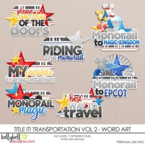 Title It! Transportation Vol 2 Word Art - Kellybell Designs