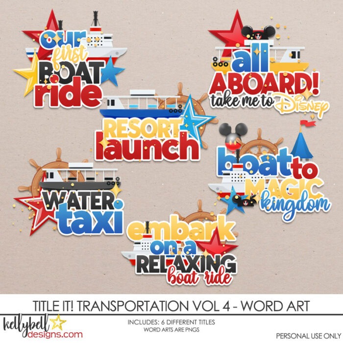 Title It! Transportation Vol 4 Word Art – Kellybell Designs