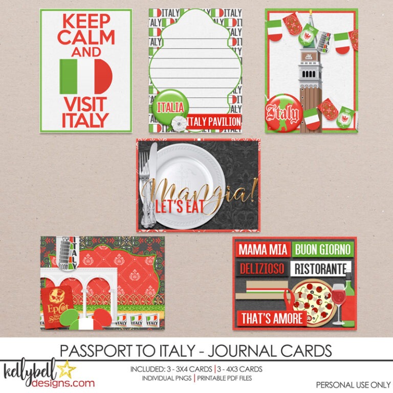 Passport To Italy Journal Cards – Kellybell Designs