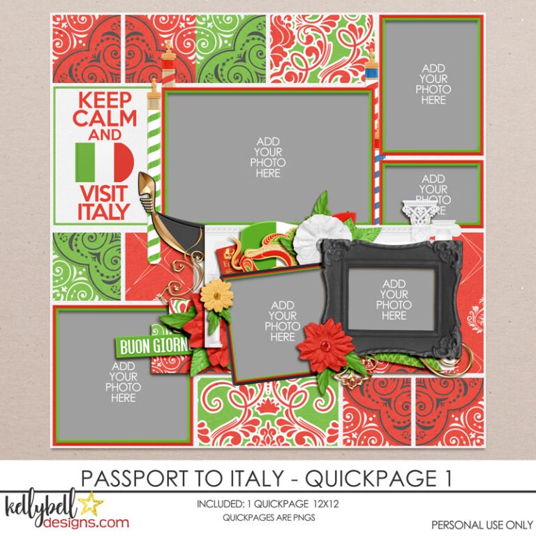 Passport To Italy Quickpage 1 – Kellybell Designs