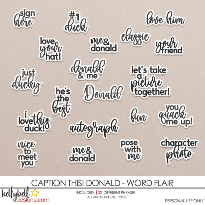 Caption This! Donald Word Flair - Kellybell Designs
