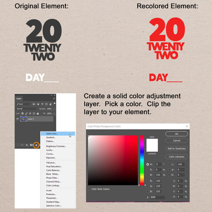 Tips & Tricks for recoloring digital elements - Kellybell Designs