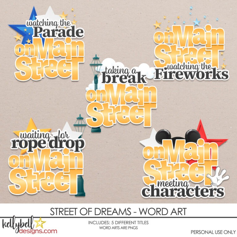 Street of Dreams Word Art - Kellybell Designs