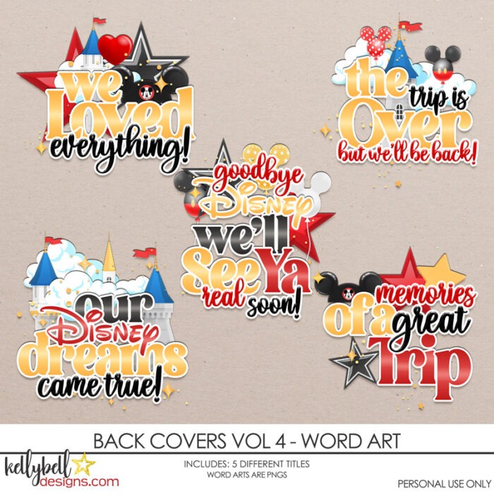 Back Covers Vol 4 Word Art – Kellybell Designs