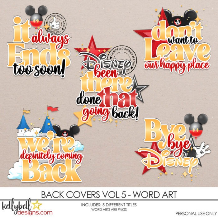 Back Covers Vol 5 Word Art – Kellybell Designs