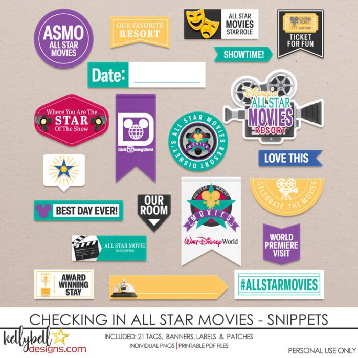 Checking In All Star Movies Snippets - Kellybell Designs