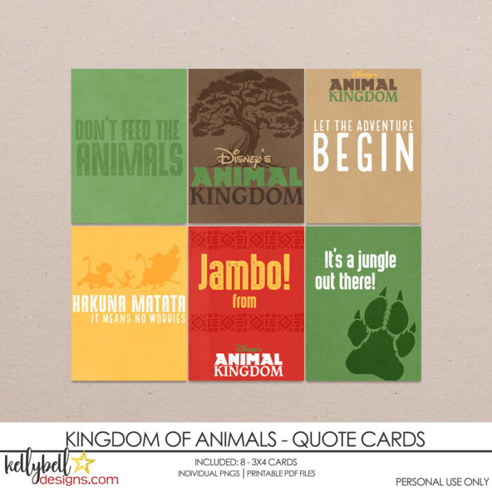 Kingdom Of Animals Quote Cards – Kellybell Designs